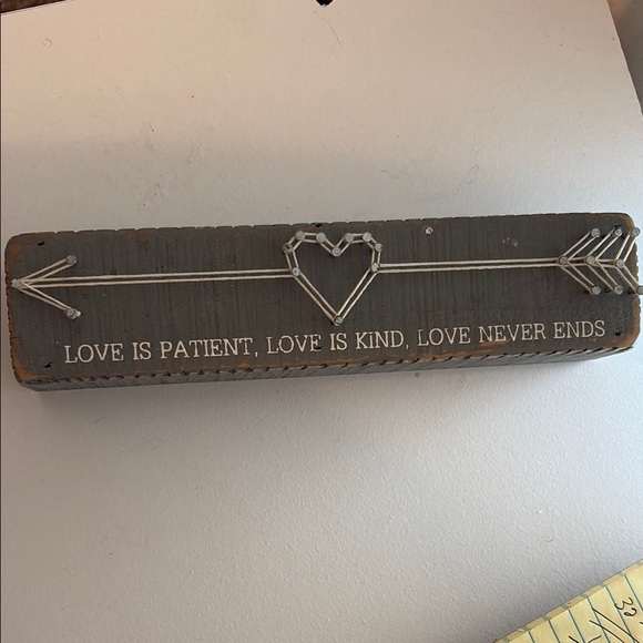 Accents | Gray Wooden Love Sign With Heart And Arrow | Poshmark